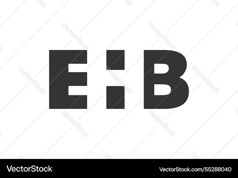 Ehb logo design initial letter e h b bold font Vector Image
