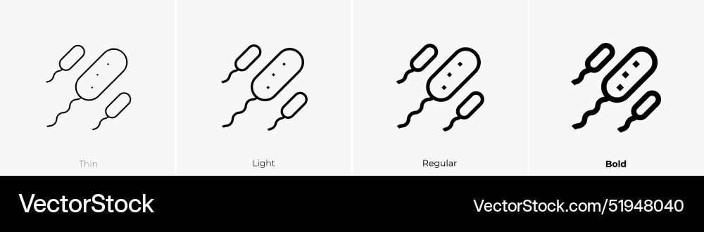 Lactobacillus icon thin light regular and bold Vector Image
