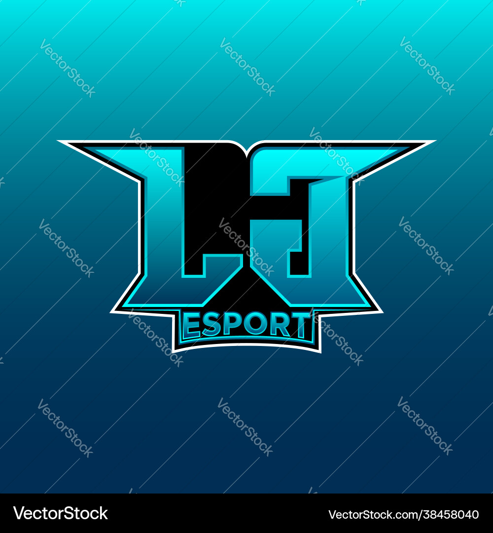 Lg initial gaming logo esports geometric designs Vector Image