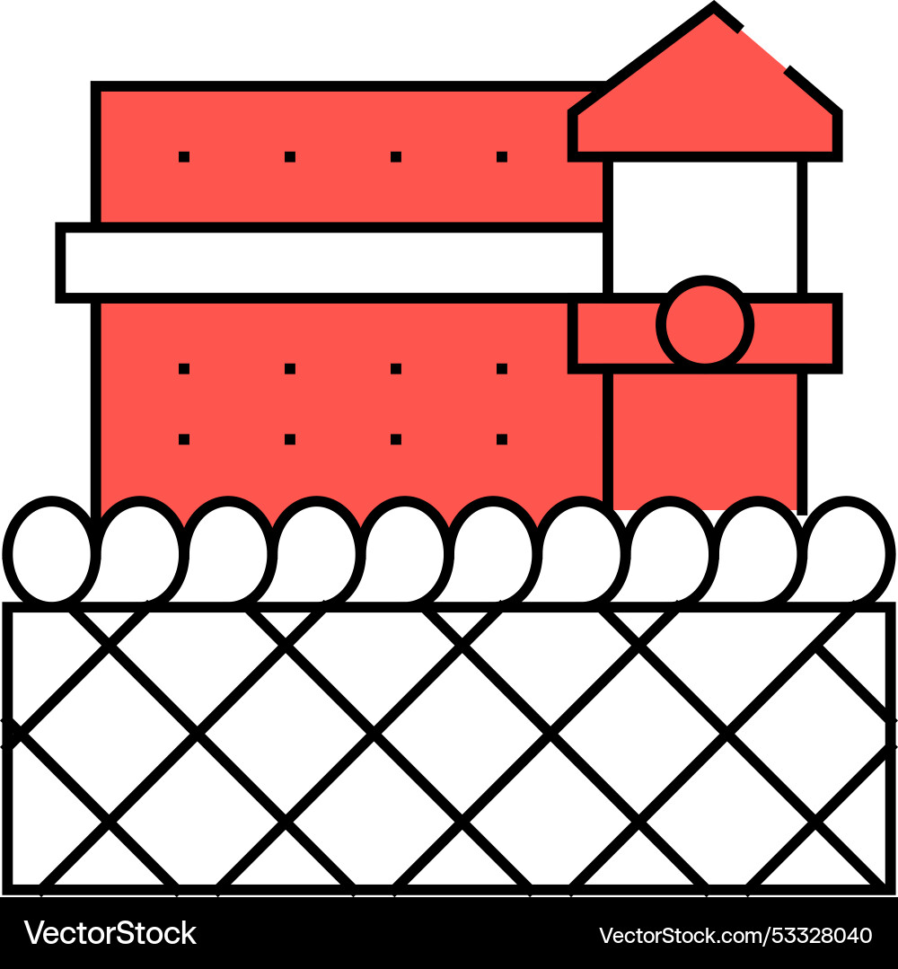 Prison building icon color Royalty Free Vector Image