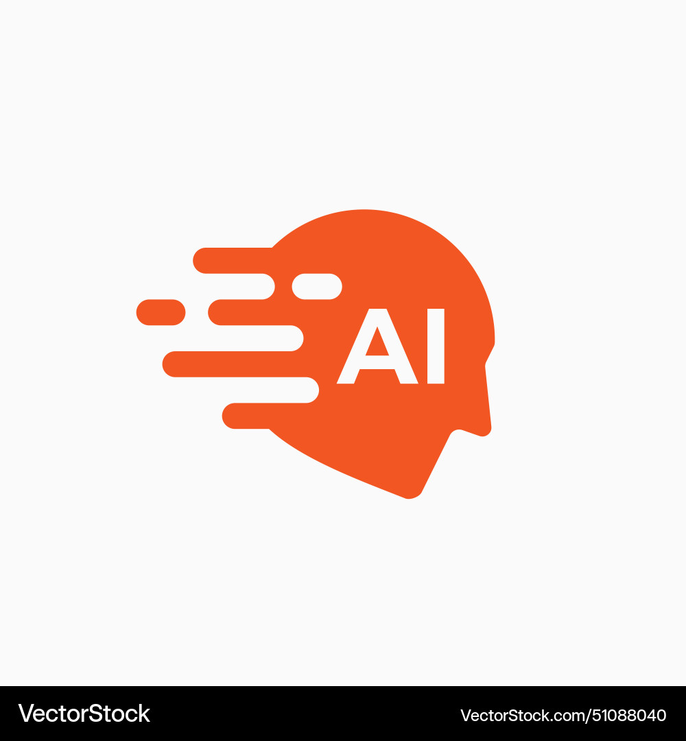 Quick fast dash artificial intelligence ai human Vector Image