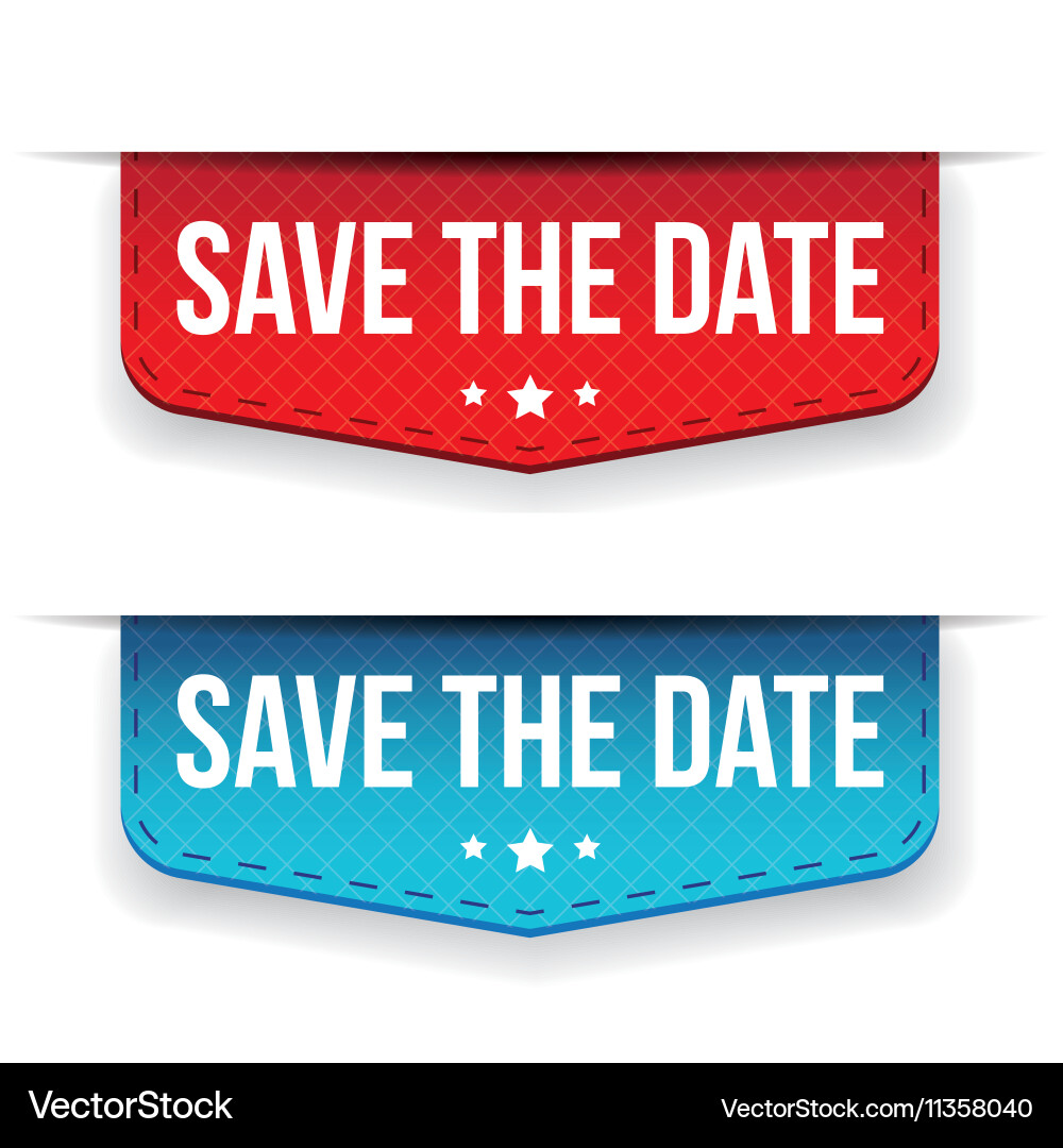 Save the date ribbon Royalty Free Vector Image