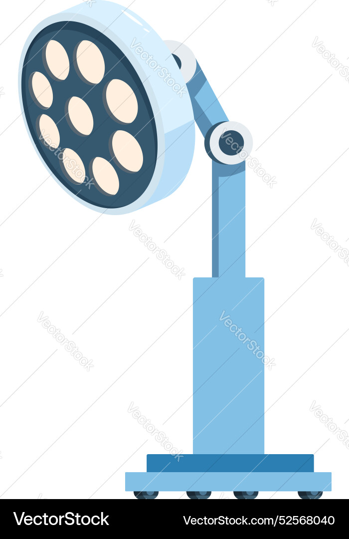 Surgical lamp standing upright providing light Vector Image