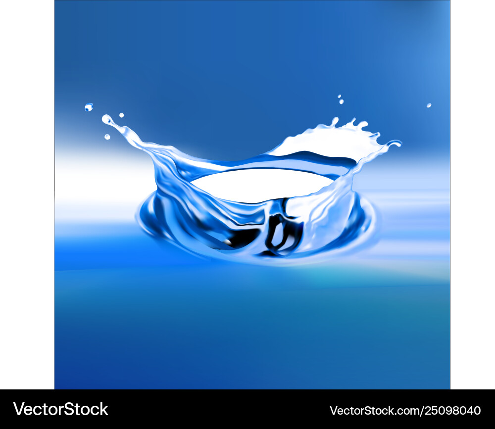 Water splash with reflection3d Royalty Free Vector Image