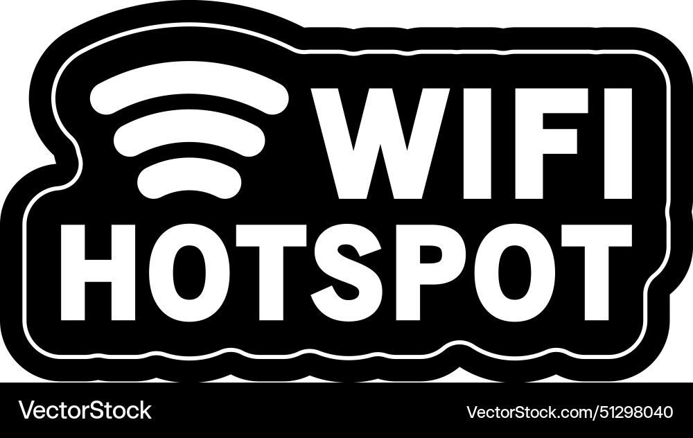 Wifi hot spot label Royalty Free Vector Image - VectorStock