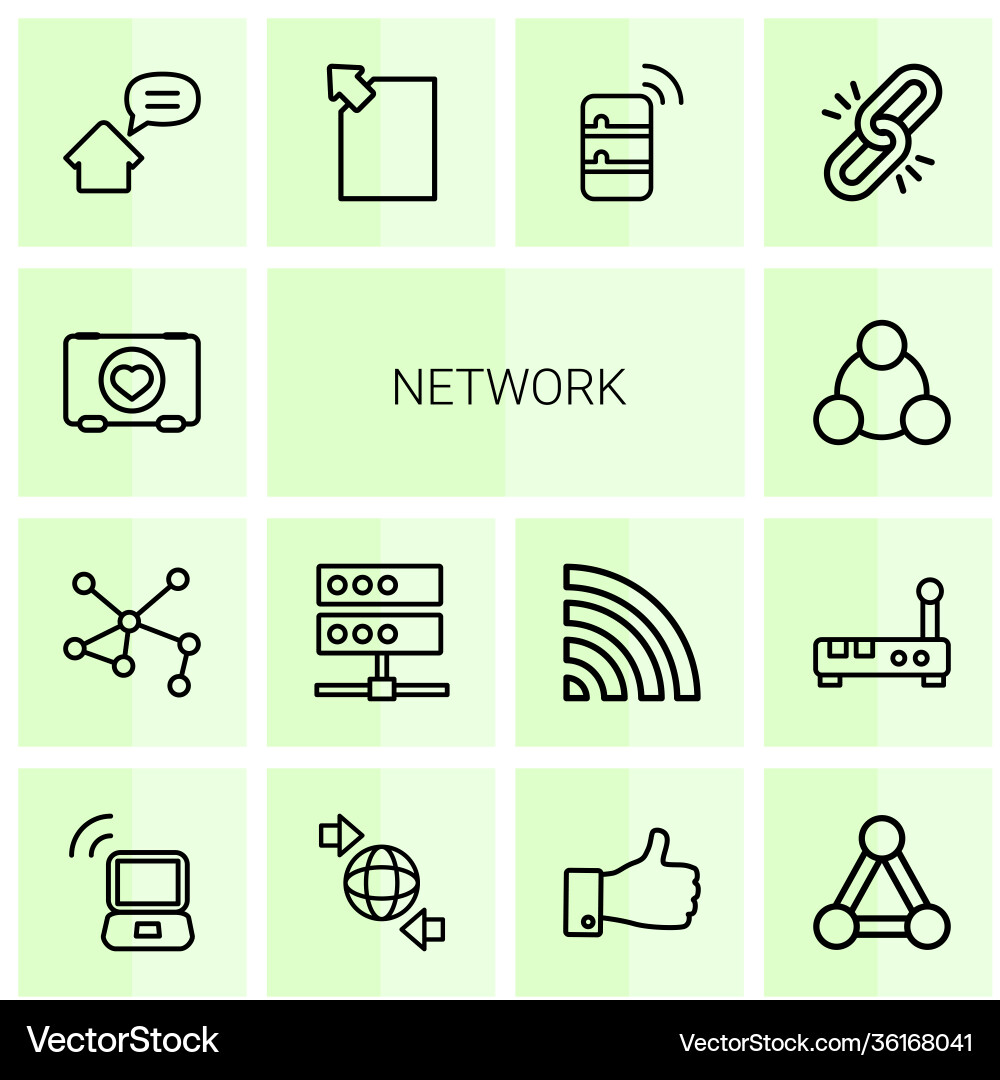 14 network icons Royalty Free Vector Image - VectorStock