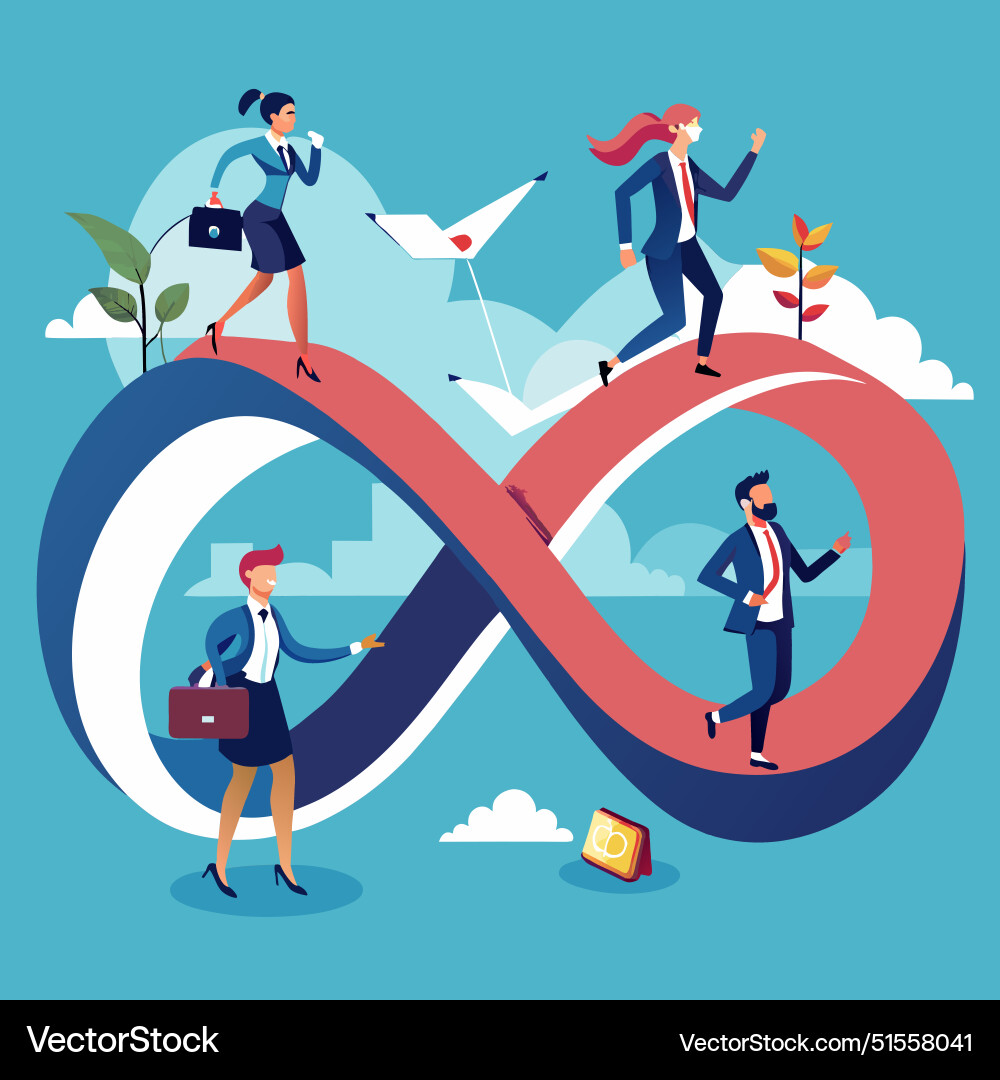 Business cycle infinity routine job or career Vector Image