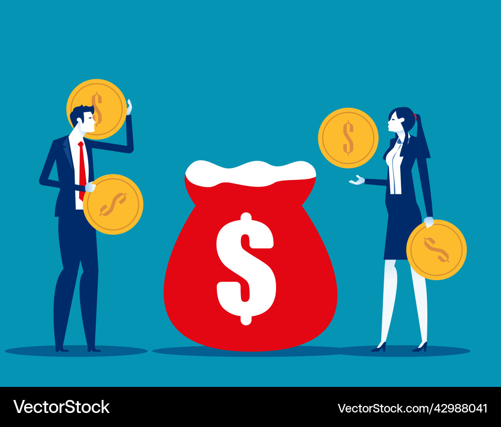 Business with investment fund flat Royalty Free Vector Image