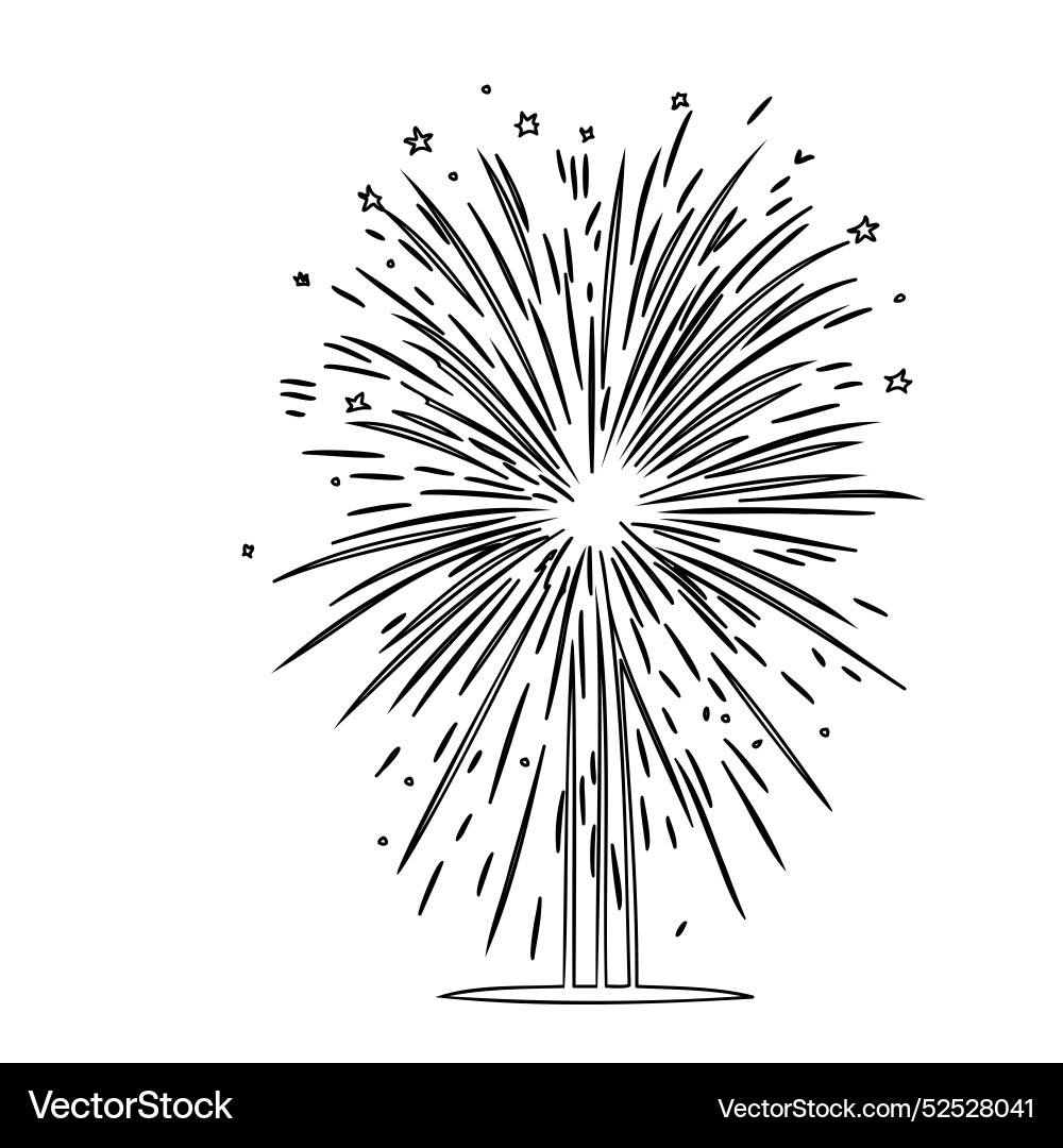 Celebration fireworks splash outline sketch Vector Image