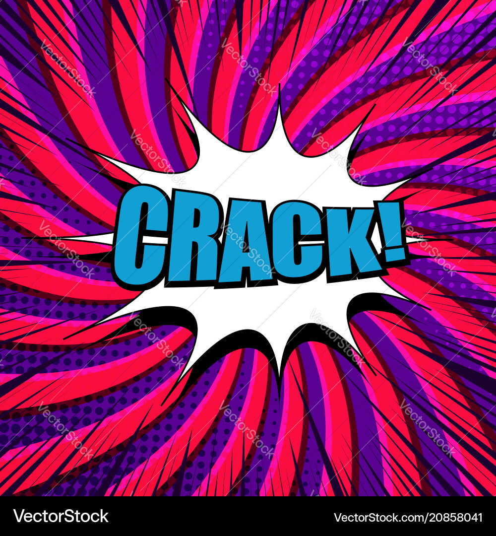 Comic crack wording concept Royalty Free Vector Image