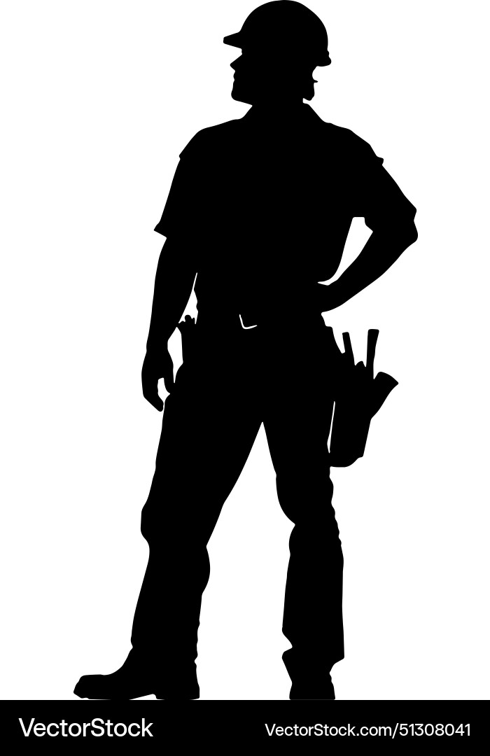 Construction Worker Silhouette Royalty Free Vector Image