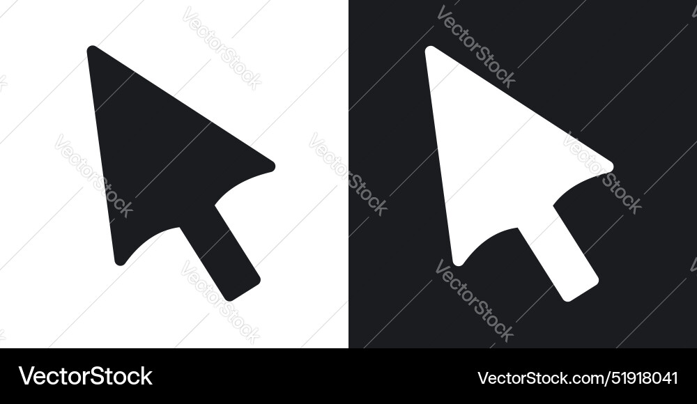 Cursor-Symbol in fester schwarzer und weißer Farbe