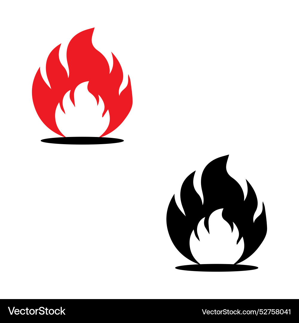 Fire sign flame icon isolated on white Royalty Free Vector