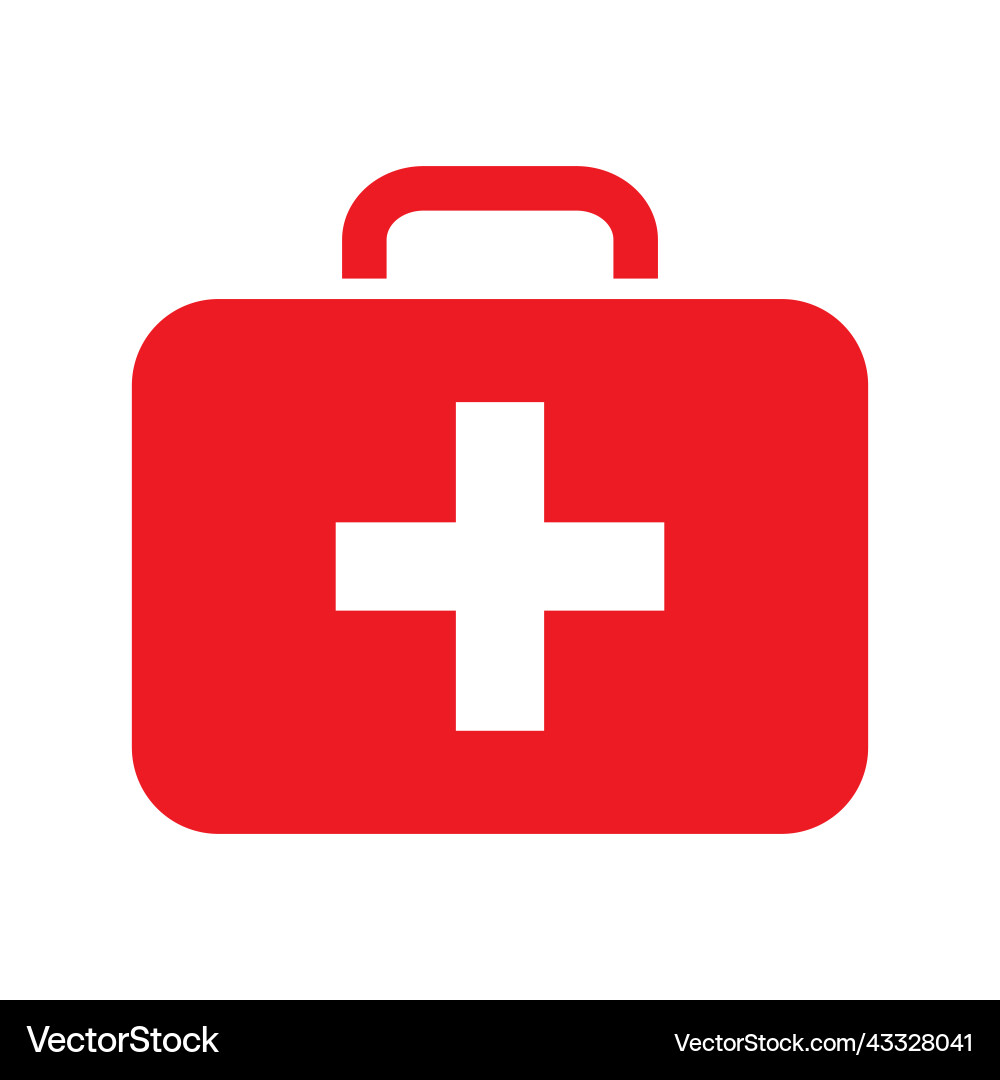 First aid kit icon symbol cross safety medical Vector Image