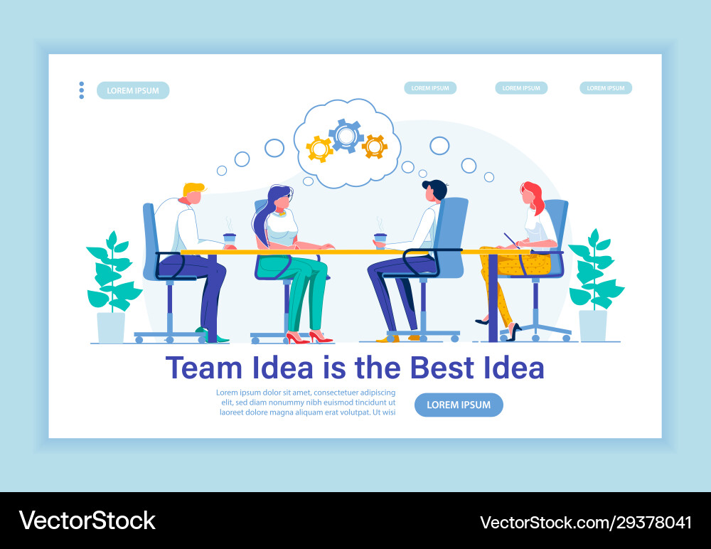 Idea generation flat landing page template Vector Image