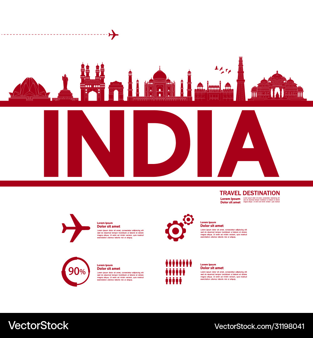 India travel destination Royalty Free Vector Image