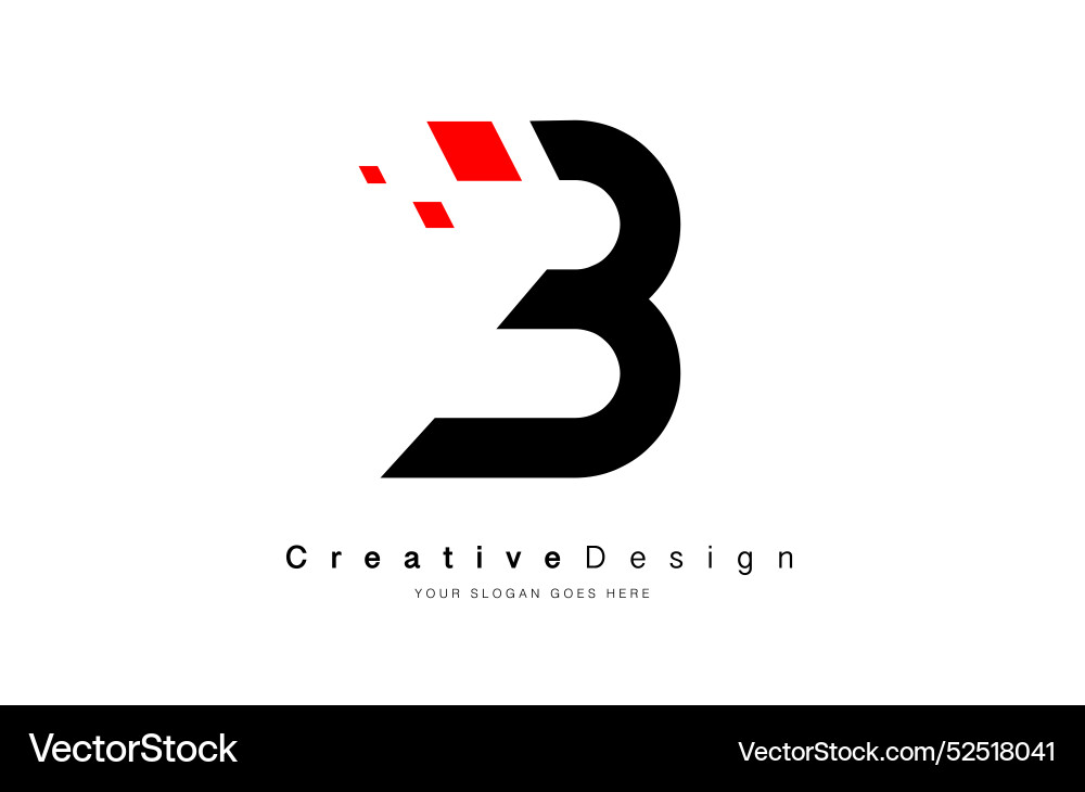 Minimalist letter b logo design with sleek modern Vector Image