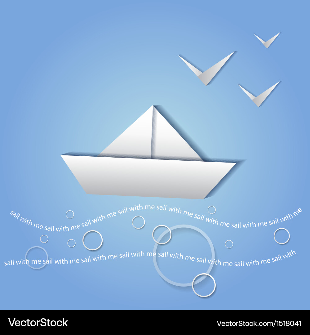 Paper ship Royalty Free Vector Image - VectorStock