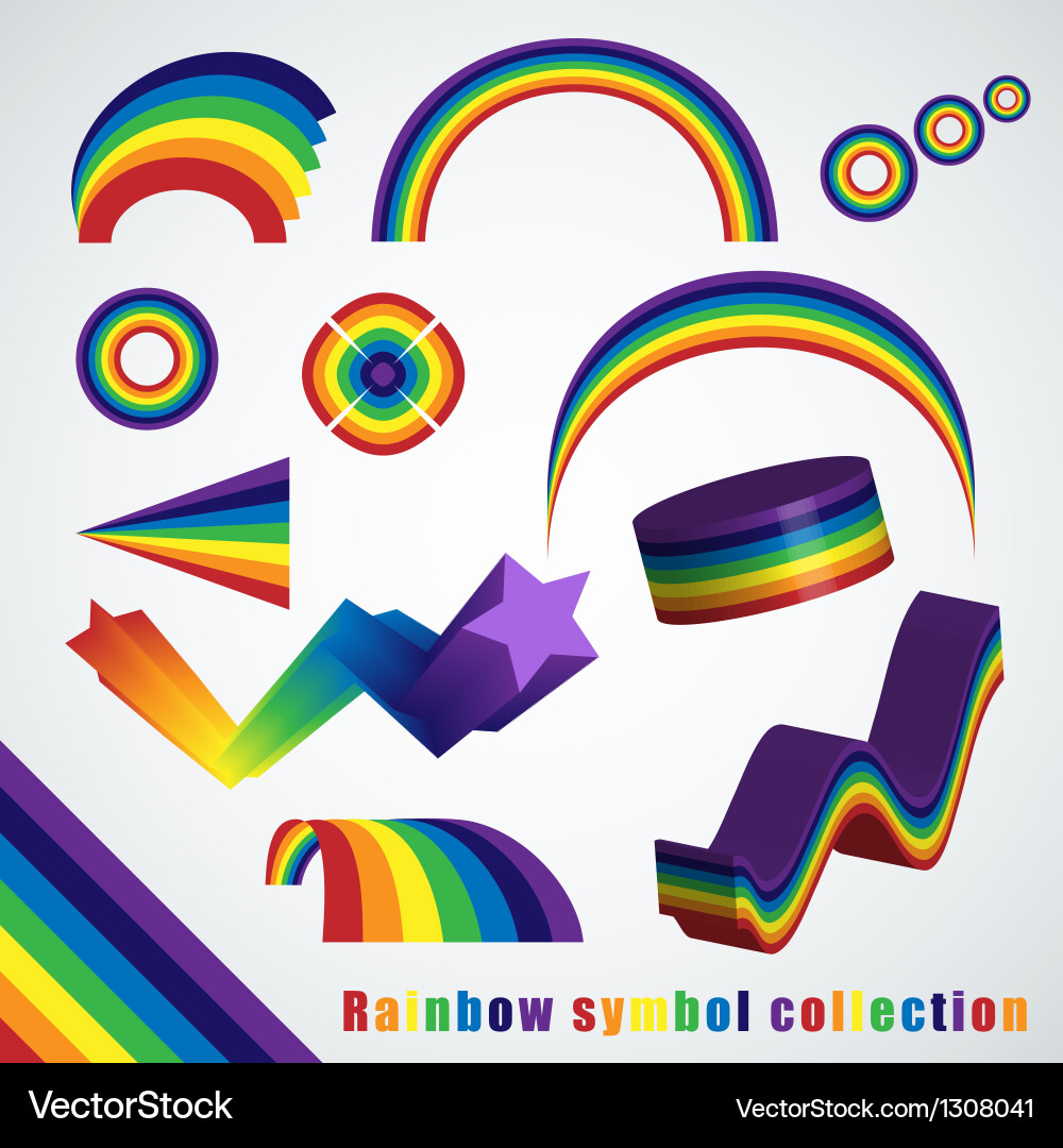 Rainbow symbol set Royalty Free Vector Image - VectorStock