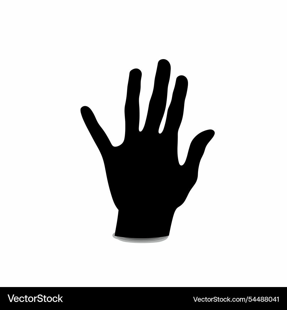 Unique black hand silhouette isolated on white Vector Image