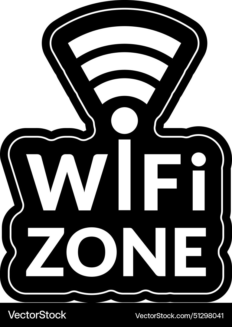 Wifi zone label Royalty Free Vector Image - VectorStock