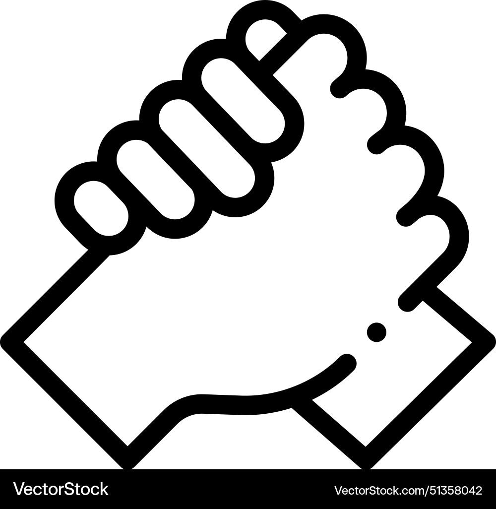 Arm wrestling icon thin linear style design Vector Image