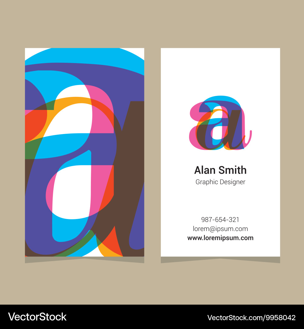 Business card letter Royalty Free Vector Image