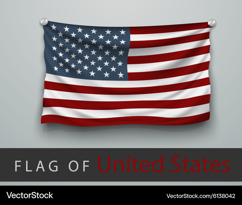Damaged US Flag on Wall – Royalty-Free Vector | VectorStock