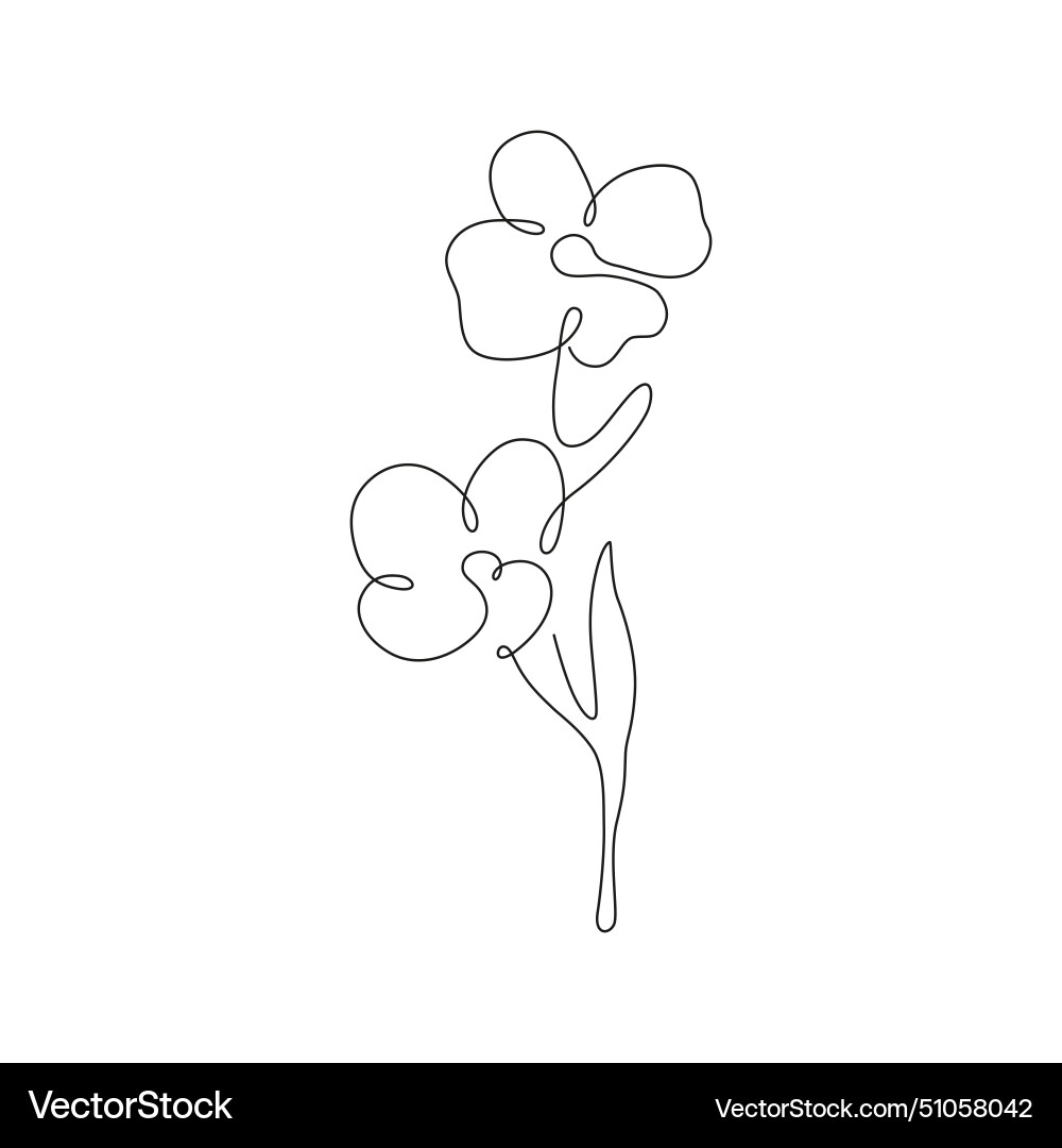Line art minimalist flower Royalty Free Vector Image