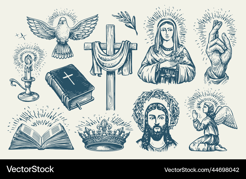 Religious Symbol Set - Biblical Motifs Royalty Free Vector