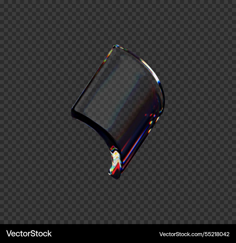 Transparent glossy glass curved square shape Vector Image