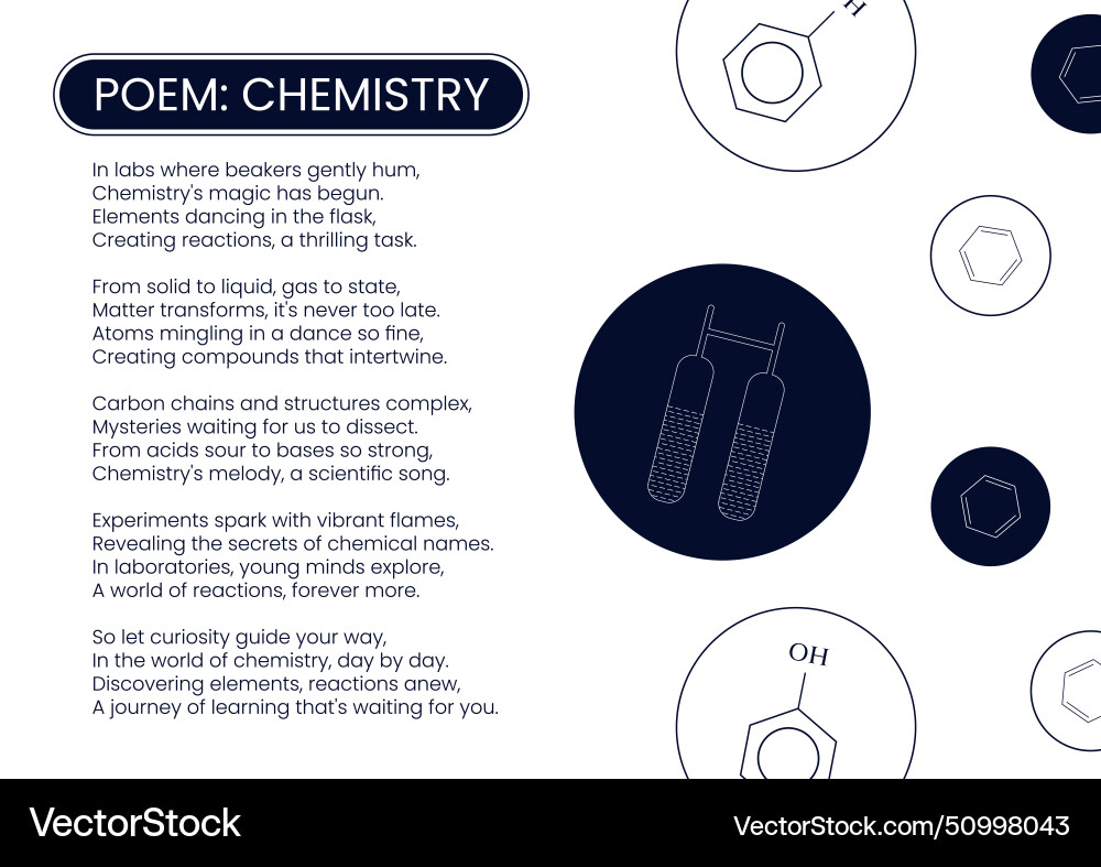 A poem on chemistry in english Royalty Free Vector Image