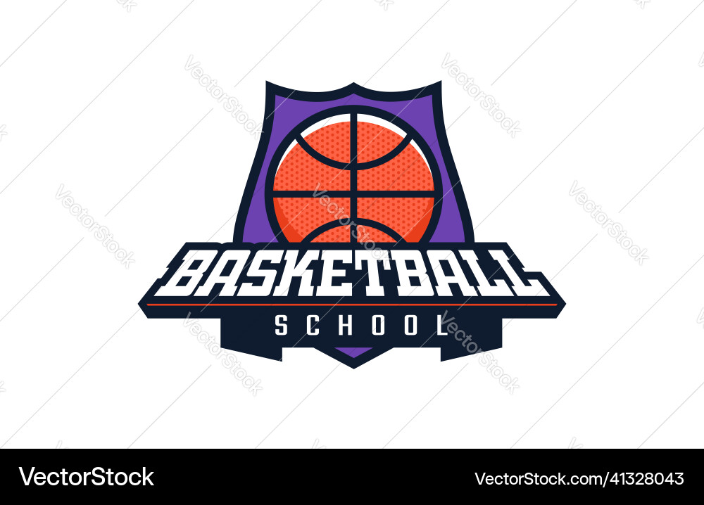 Basketball School Logo Emblem Royalty Free Vector Image