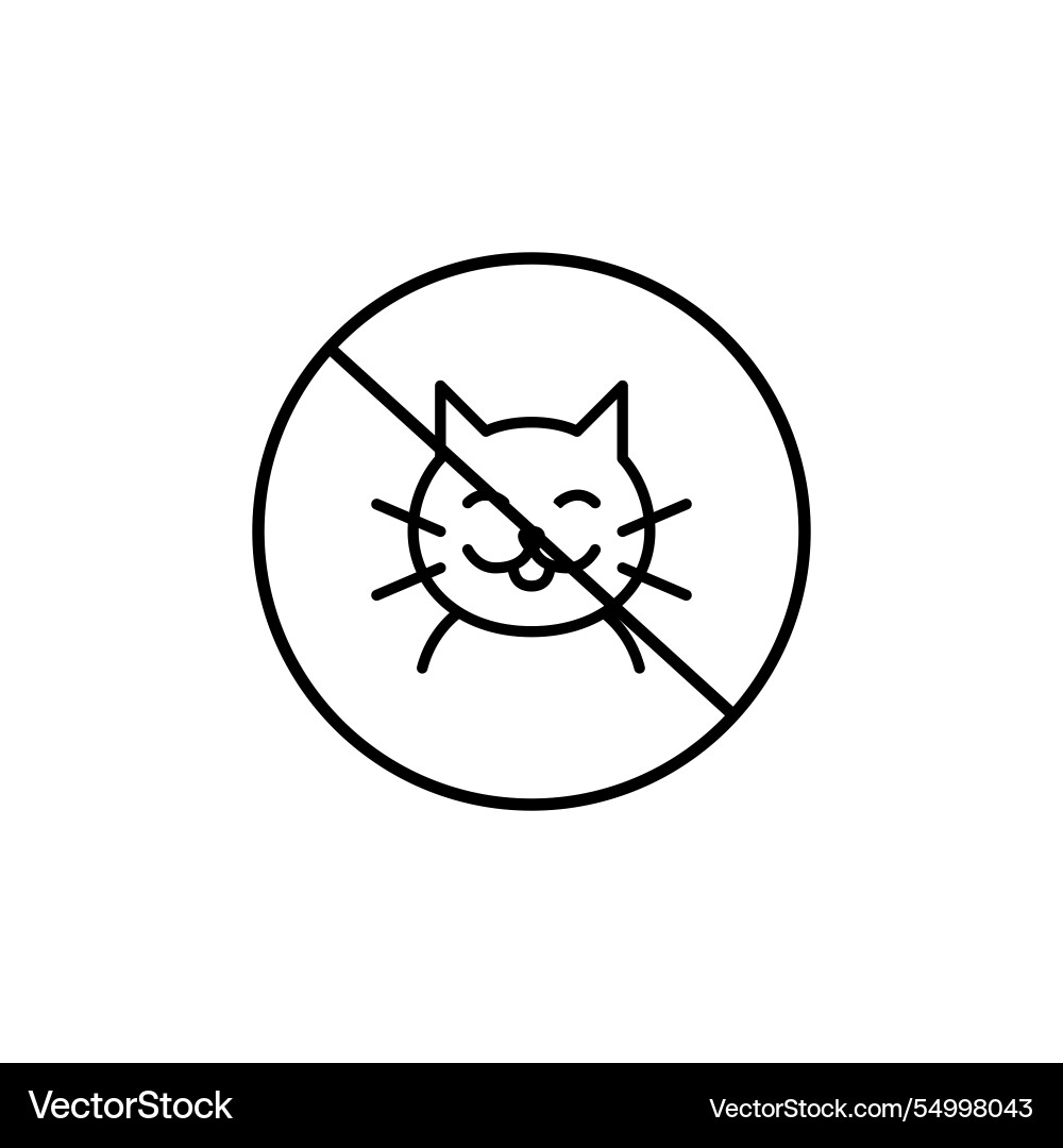 Cat crossed out symbol restricted pet area Vector Image