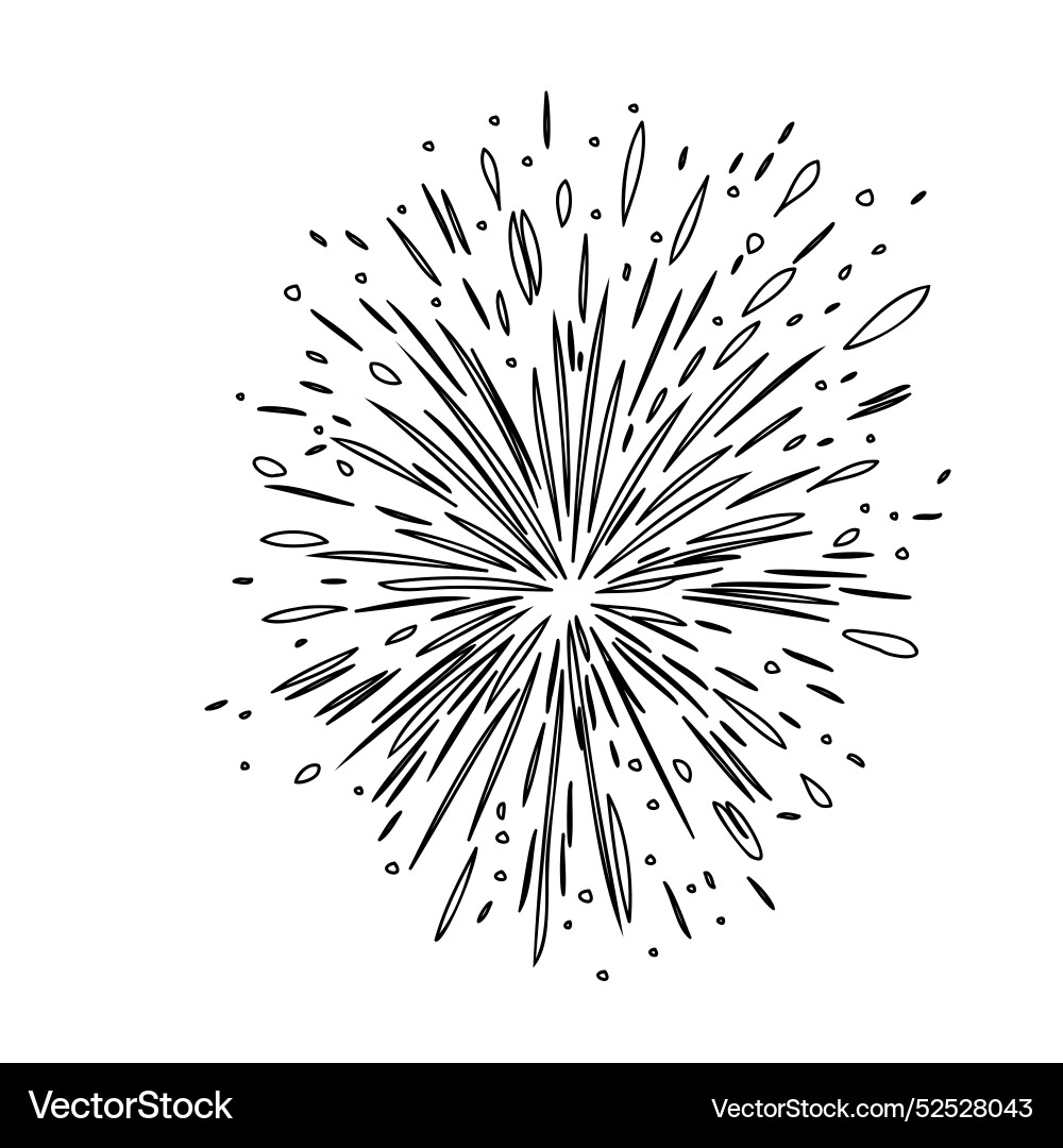 Celebration fireworks splash outline sketch Vector Image