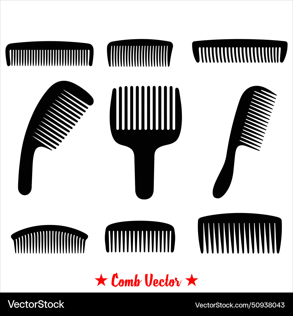 Chic hair comb set versatile silhouettes Vector Image