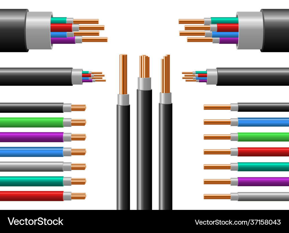Copper wire design isolated on white background Vector Image