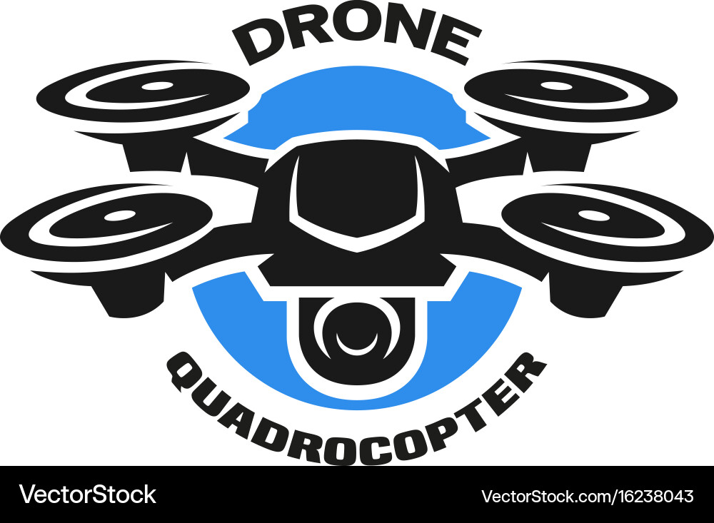 Drone Logo - Quadrocopter Royalty Free Vector Image