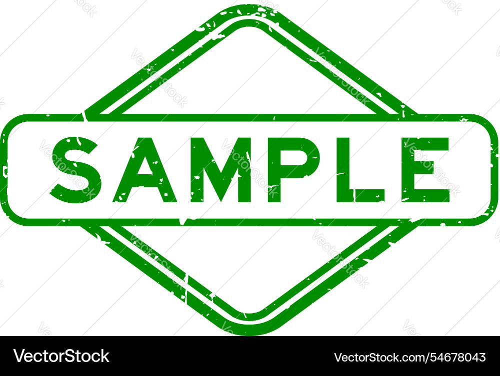 Grunge green sample word rubber seal stamp Vector Image