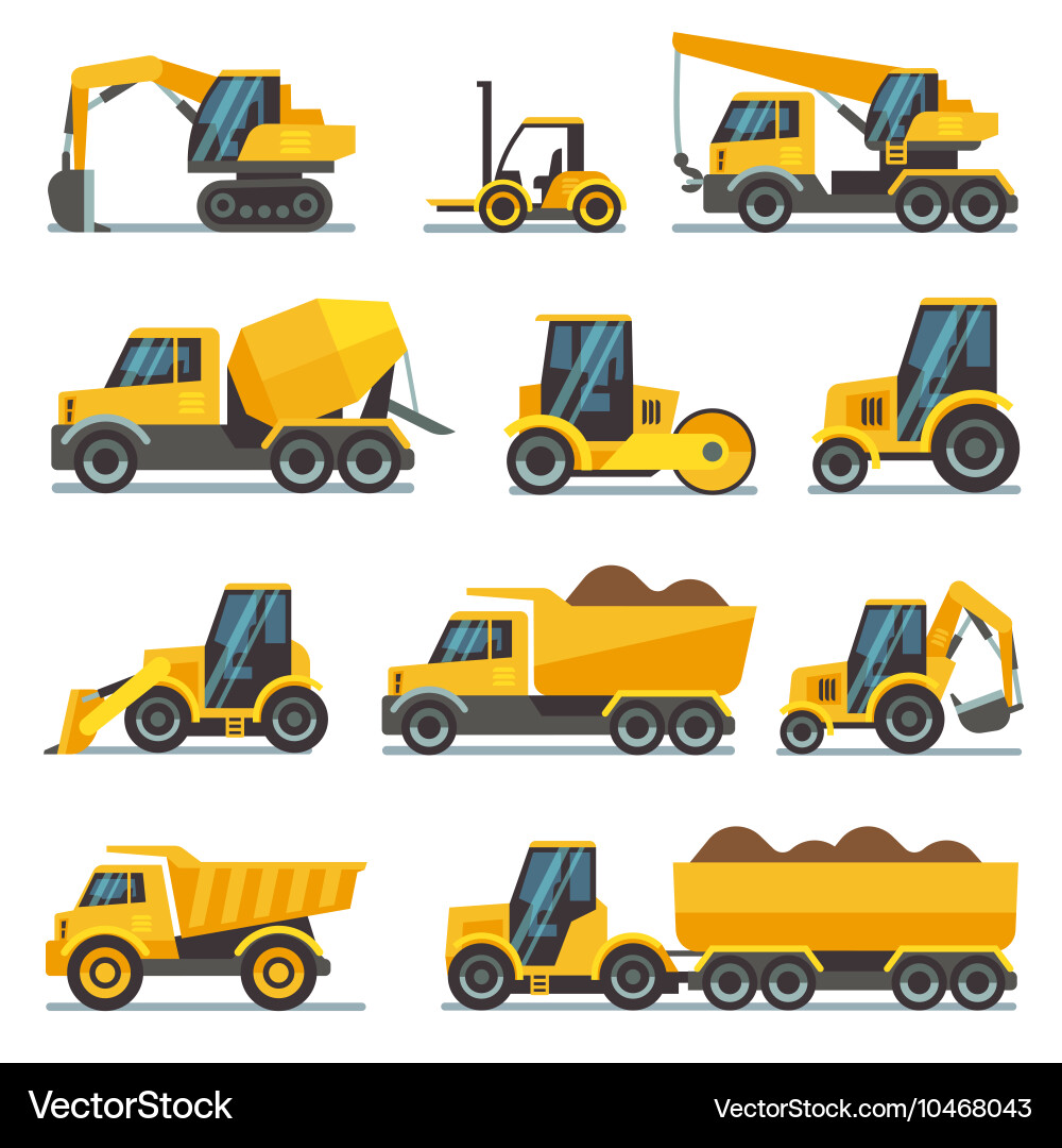 Industrial construction equipment and machinery Vector Image