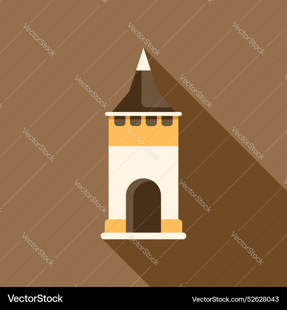Medieval castle tower standing tall with long Vector Image