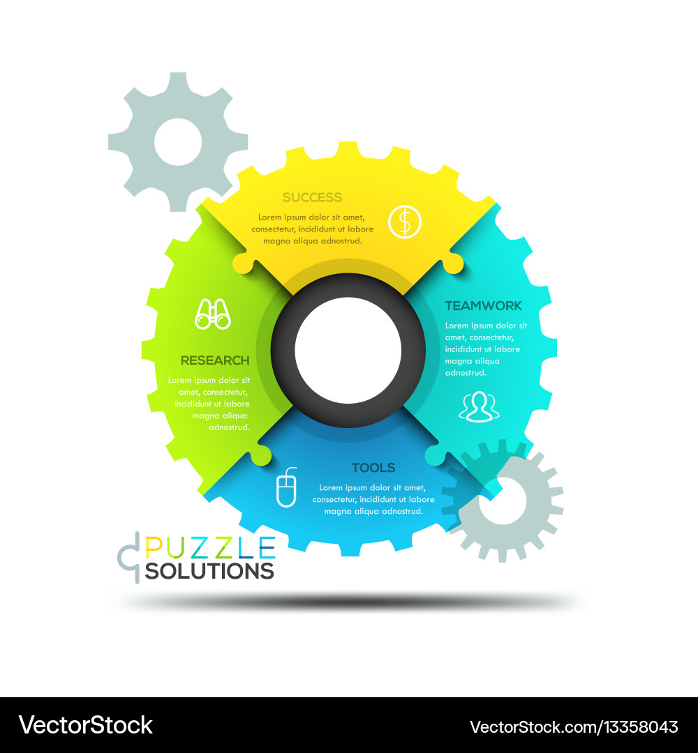 Modern infographic design layout jigsaw puzzle Vector Image