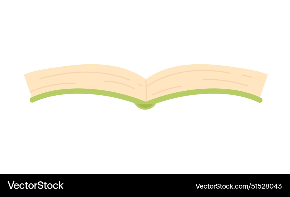Open paper book dictionary or notebook with green Vector Image