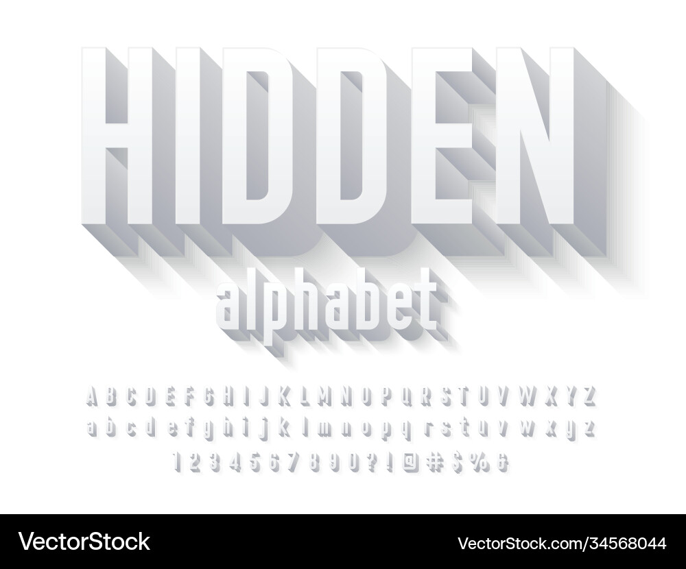3d font Royalty Free Vector Image - VectorStock