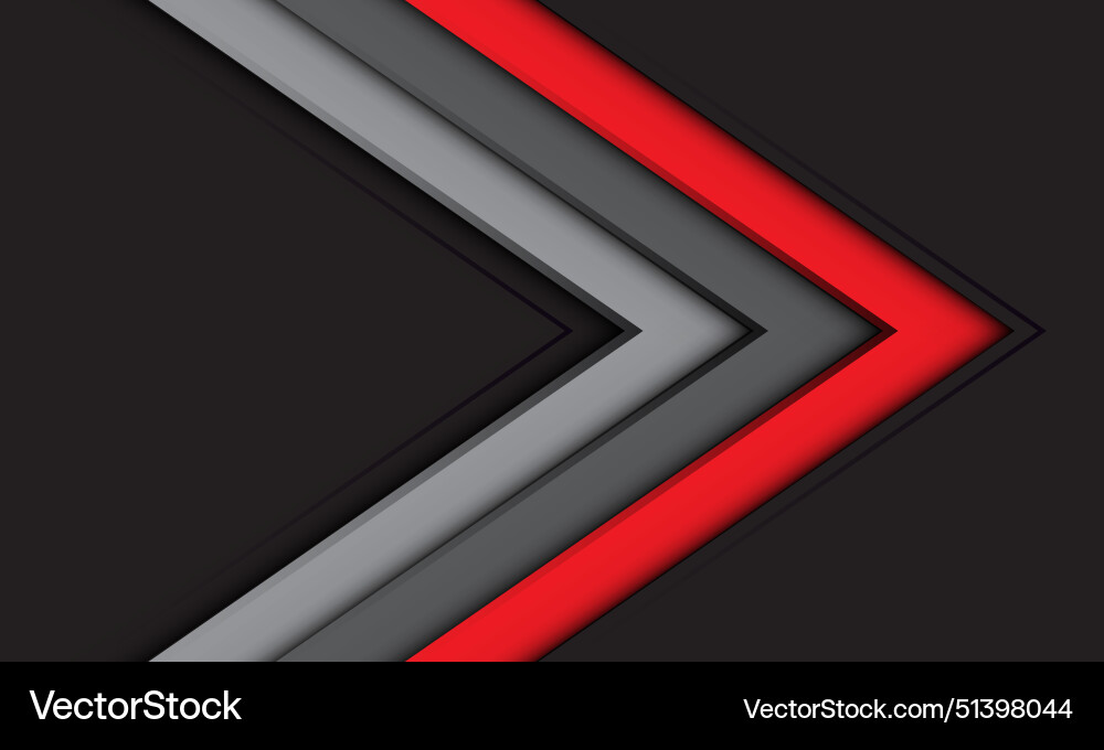 Abstract Red Grey Arrow Direction Geometric Vector Image 