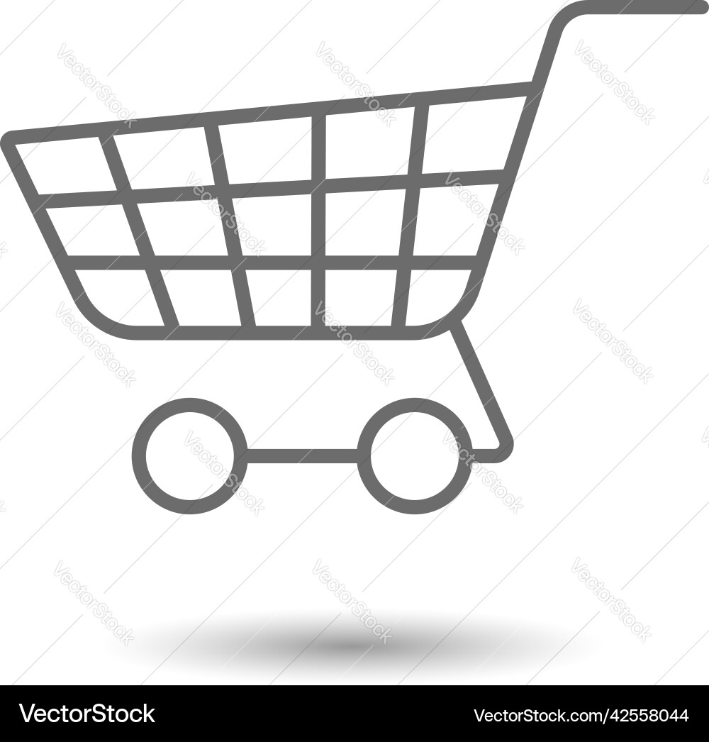 Empty shopping cart icon isolated on white Vector Image
