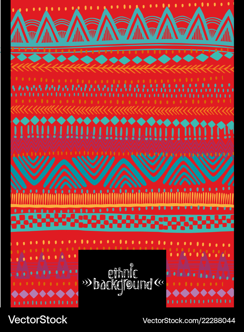 Ethnic geometric background design for poster Vector Image