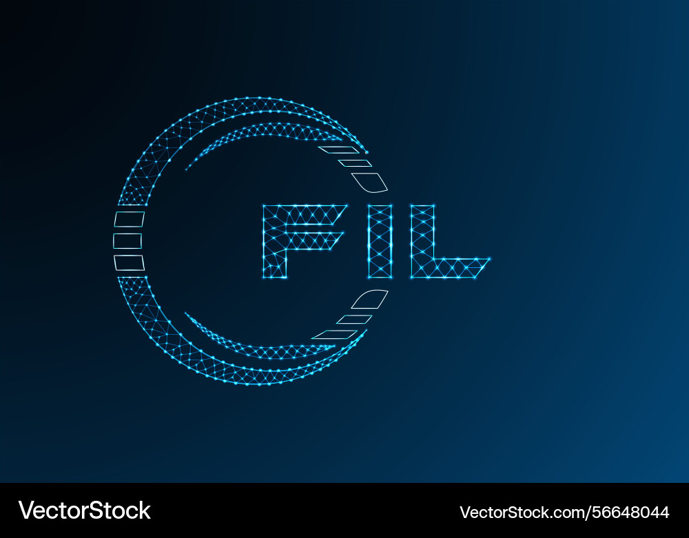 Fil low poly letter logo design lower Royalty Free Vector