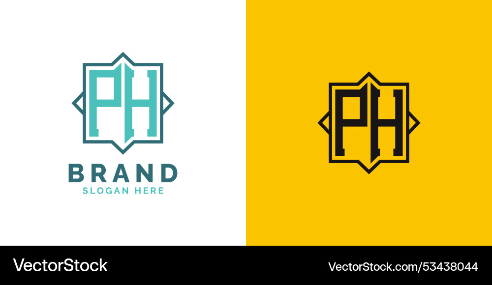 Modern ph monogram logo design initial letter ph Vector Image