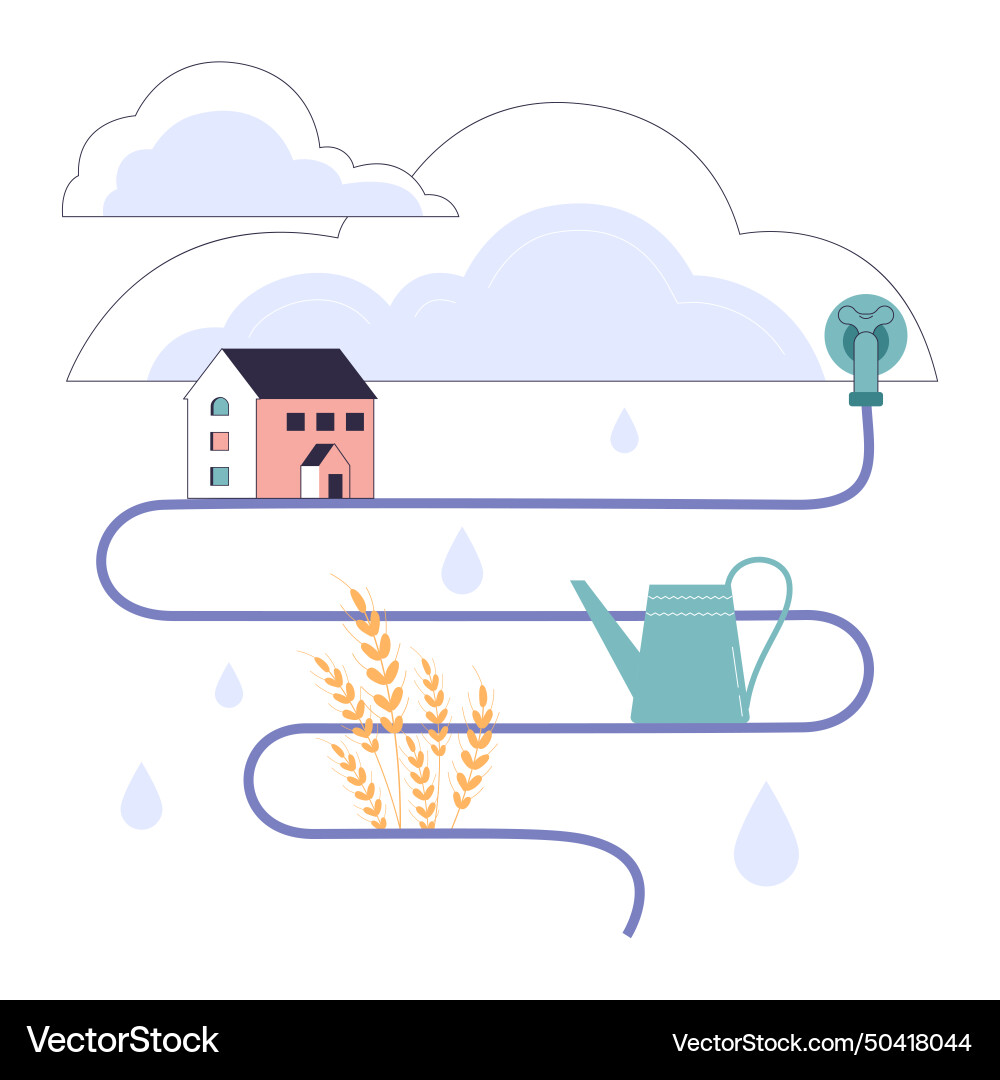 Rainwater harvesting sustainable practice Vector Image